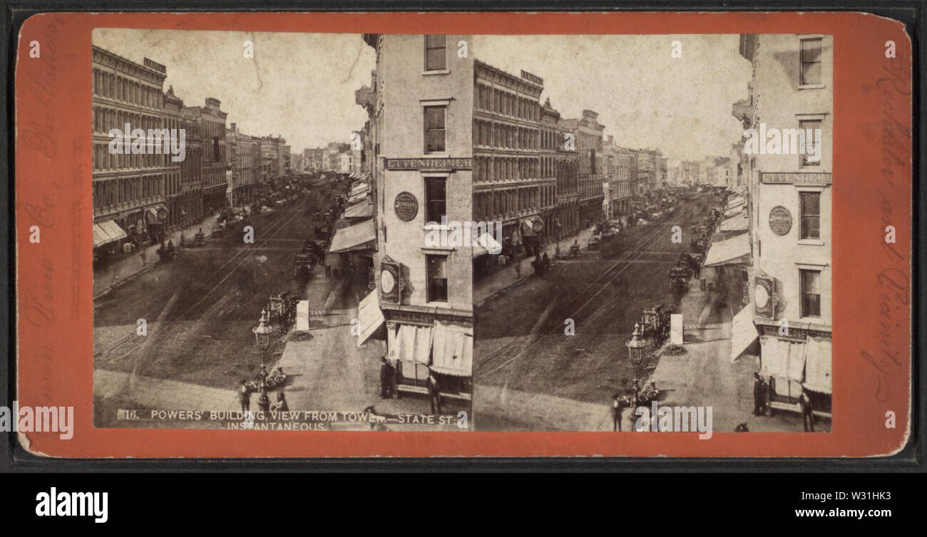 Powers' Building, view from Tower - State St, by Union View Co Stock ...