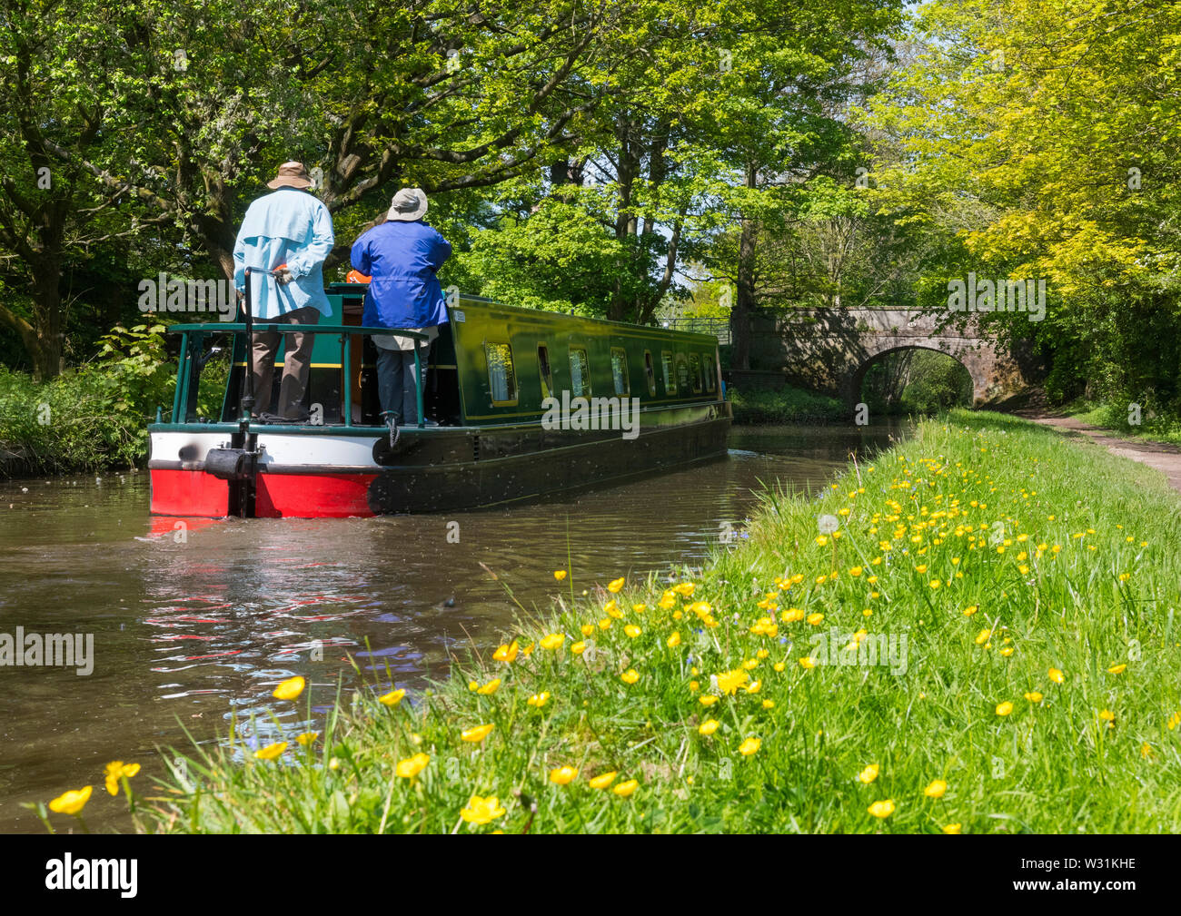 Canal boat on the Llangollen Canal near Blakemere, Shropshire Stock ...