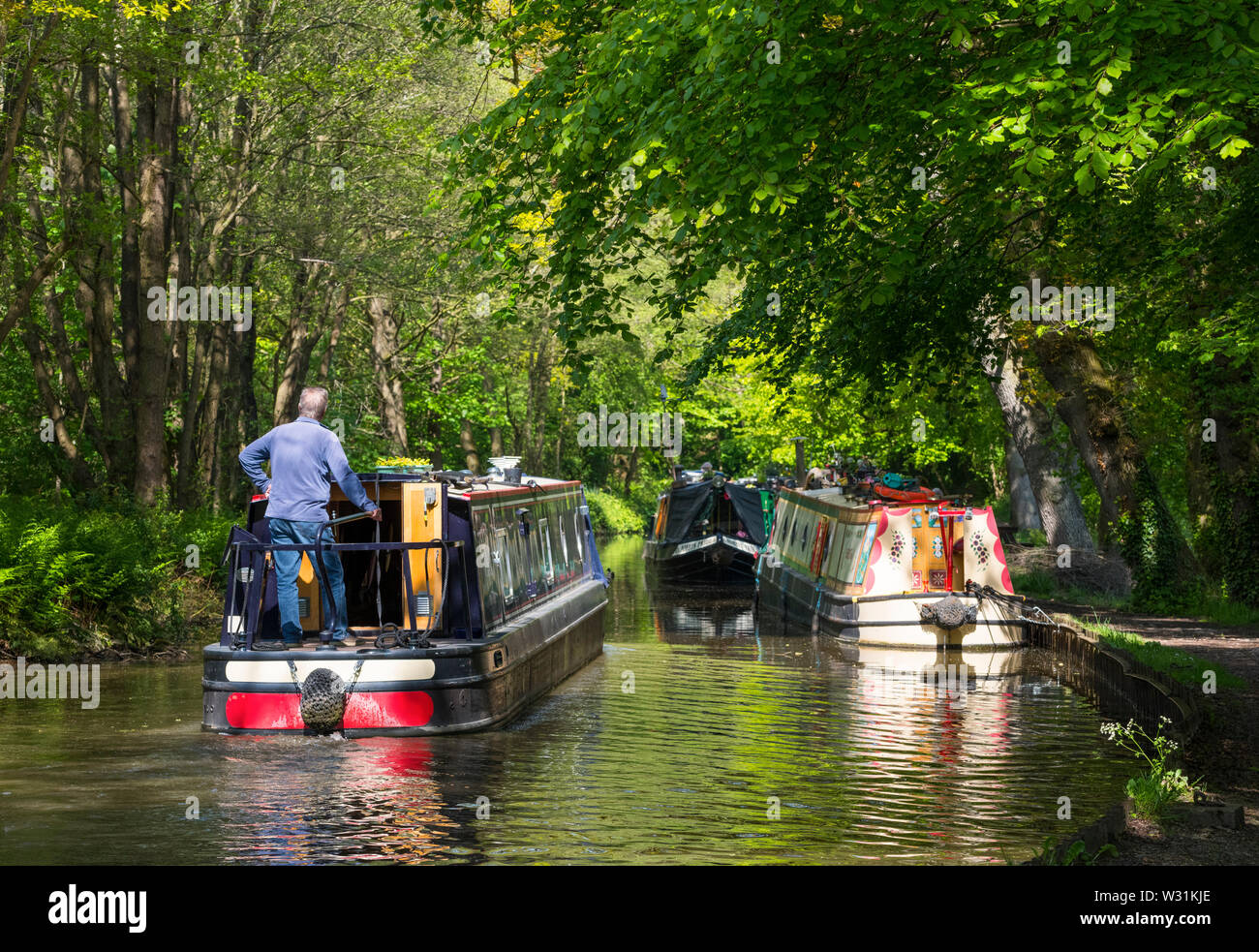 Canal boat on the Llangollen Canal near Blakemere, Shropshire Stock ...