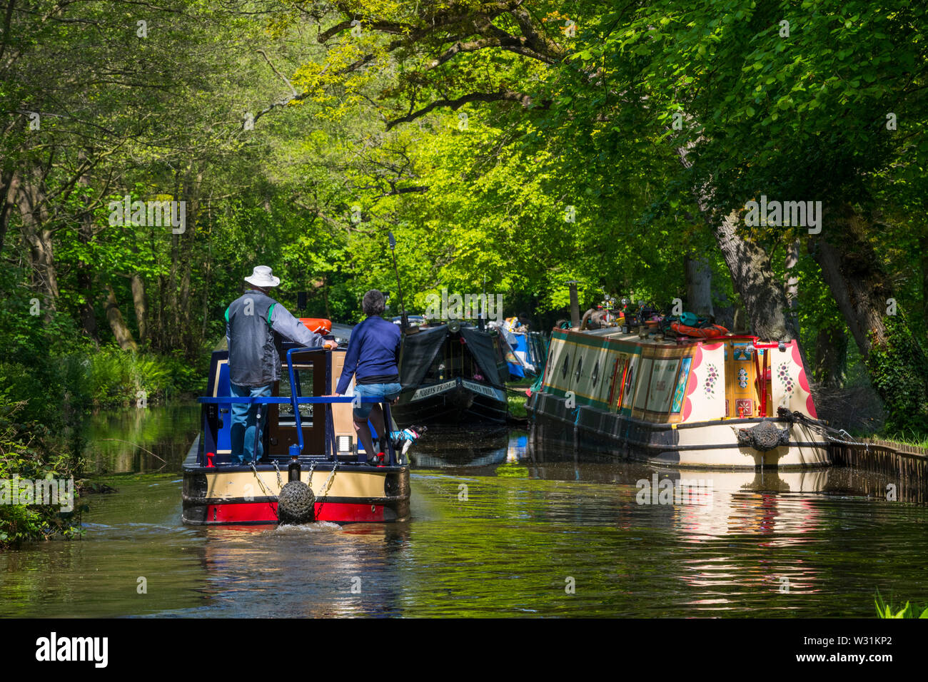 Canal boat on the Llangollen Canal near Blakemere, Shropshire Stock ...