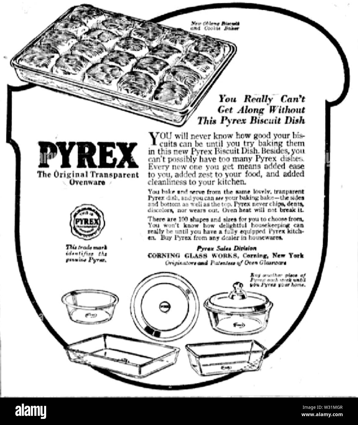 Pyrex newspaper ad 1922 Stock Photo - Alamy