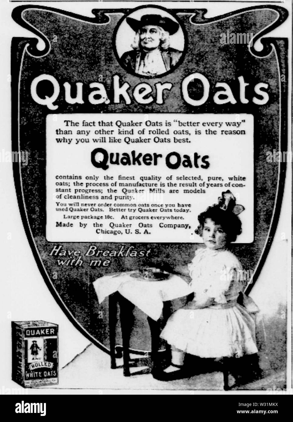 Quaker Oats 1906 newspaper ad Stock Photo - Alamy