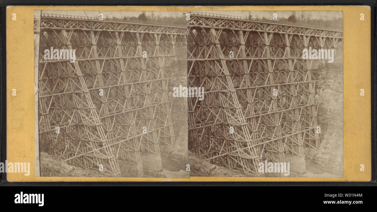 Rail Road Bridge, from Robert N Dennis collection of stereoscopic views ...
