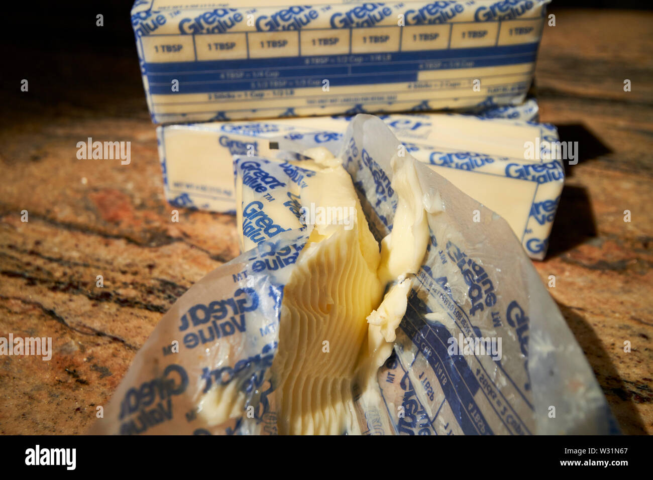 sticks of real butter in the USA United States of America Stock Photo ...