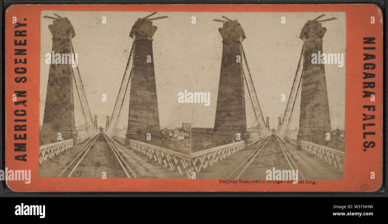 Railway suspension bridge, 500 feet long, from Robert N Dennis ...