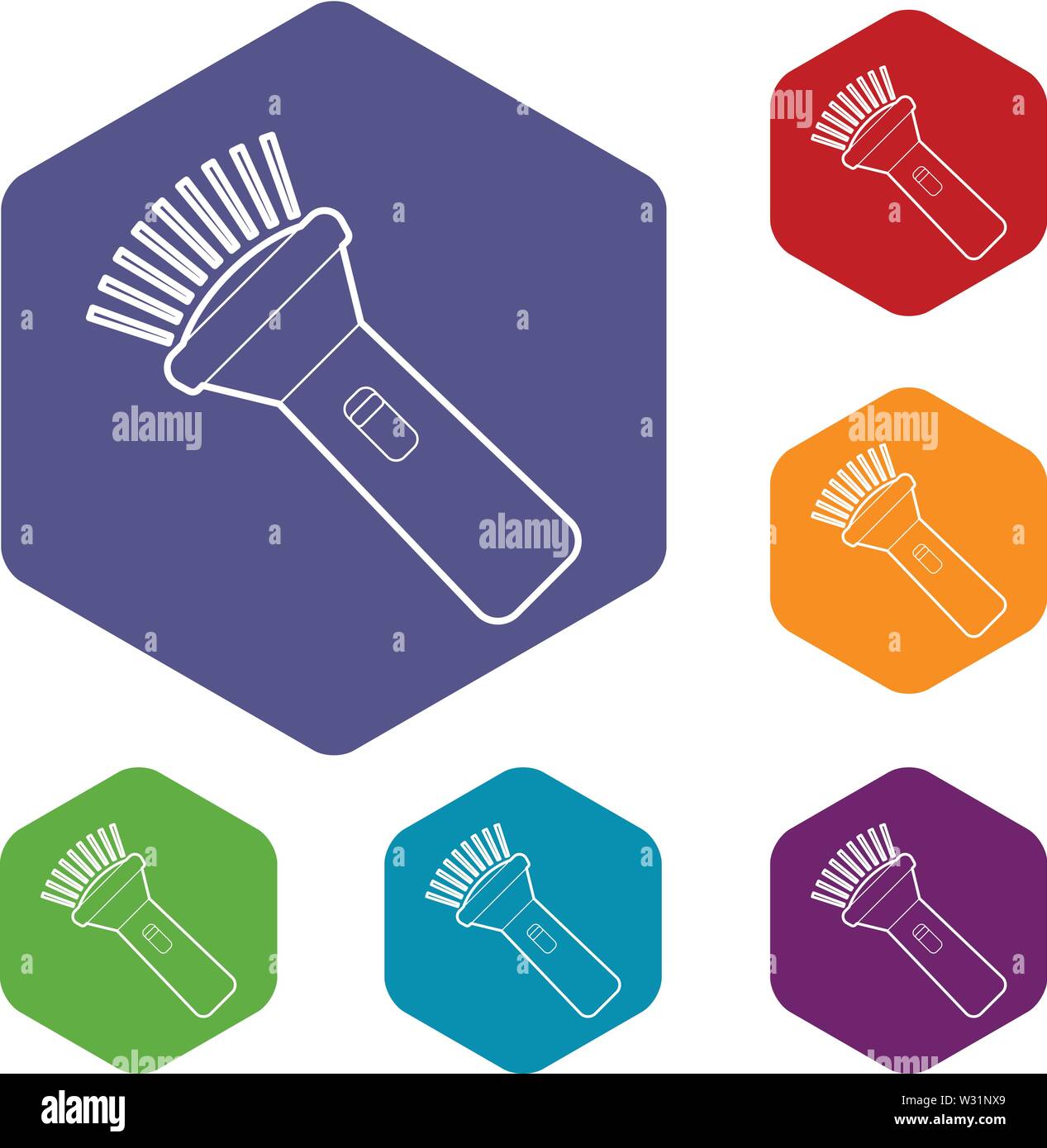 Burning flashlight icons vector hexahedron Stock Vector Image & Art - Alamy