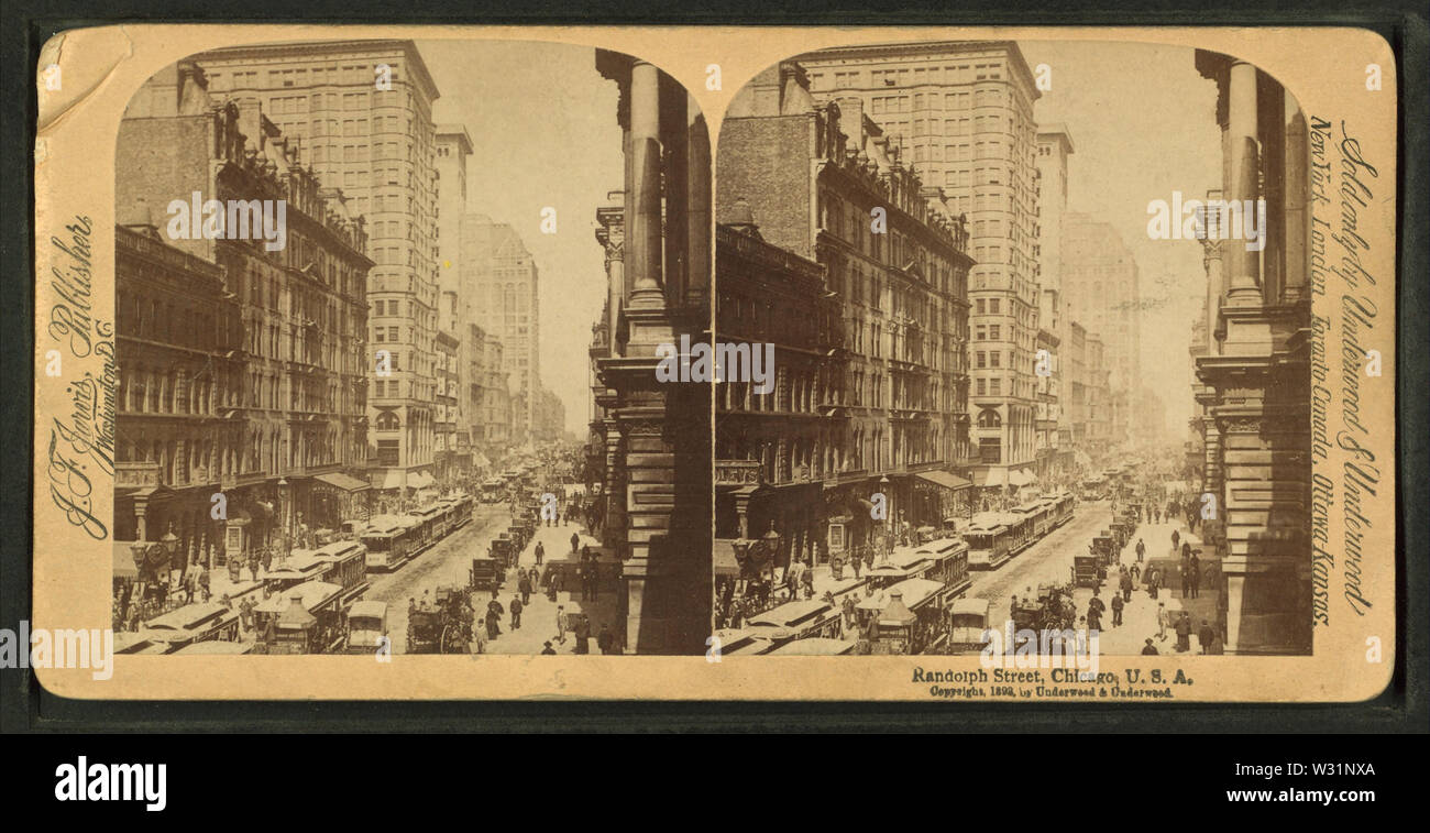 Randolph Street, Chicago, USA, by Underwood & Underwood 3 Stock Photo ...