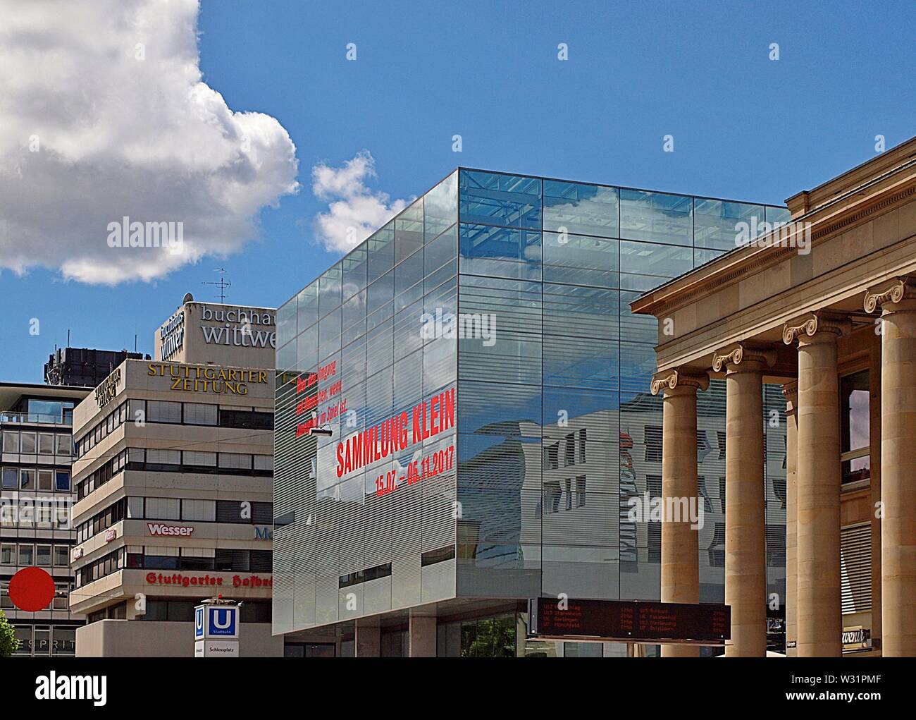 art museum or Kunstmuseum in the city center of Stuttgart in Germany ...