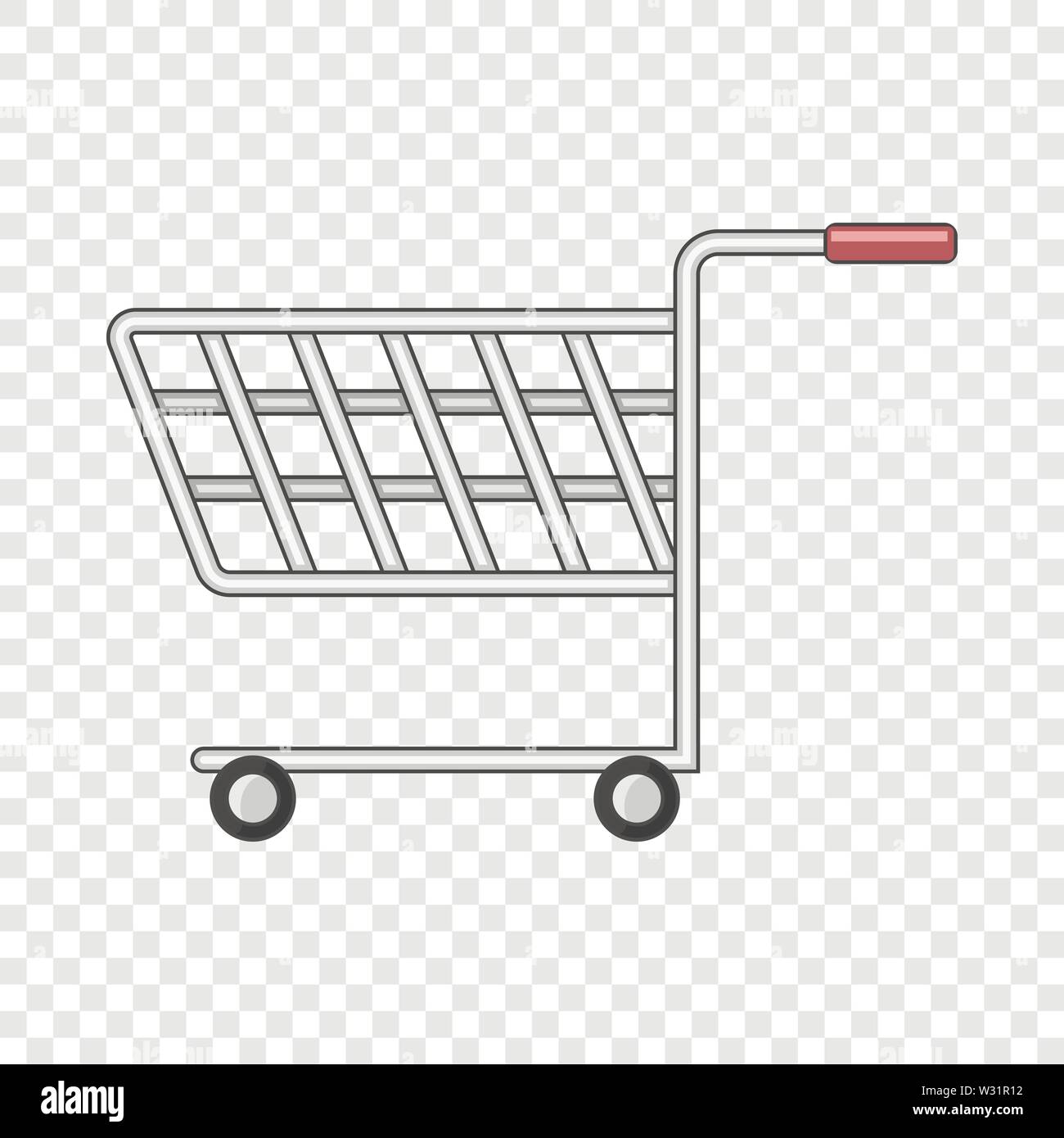 Shopping cart with wheels icon, cartoon style Stock Vector Image & Art ...