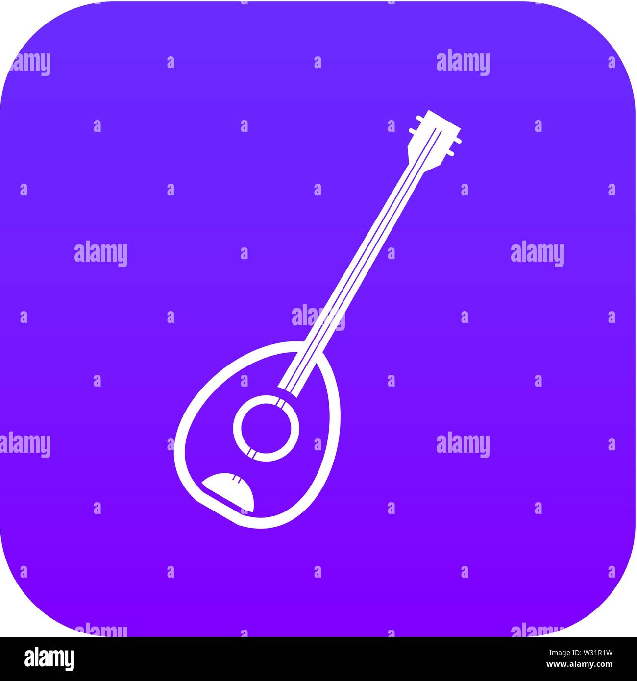 Saz turkish music instrument icon digital purple Stock Vector Image ...