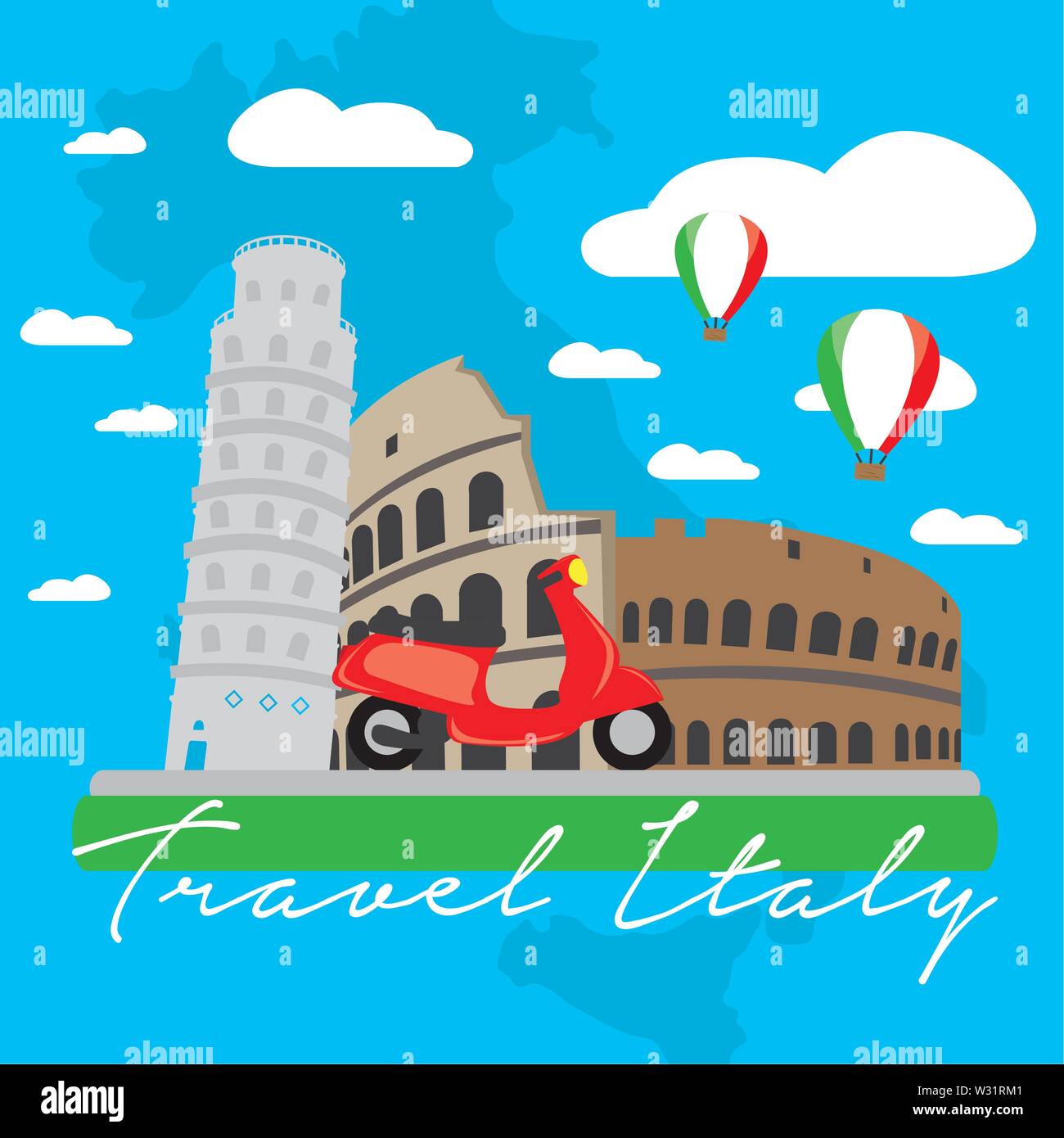 Italy Vacation Cartoon