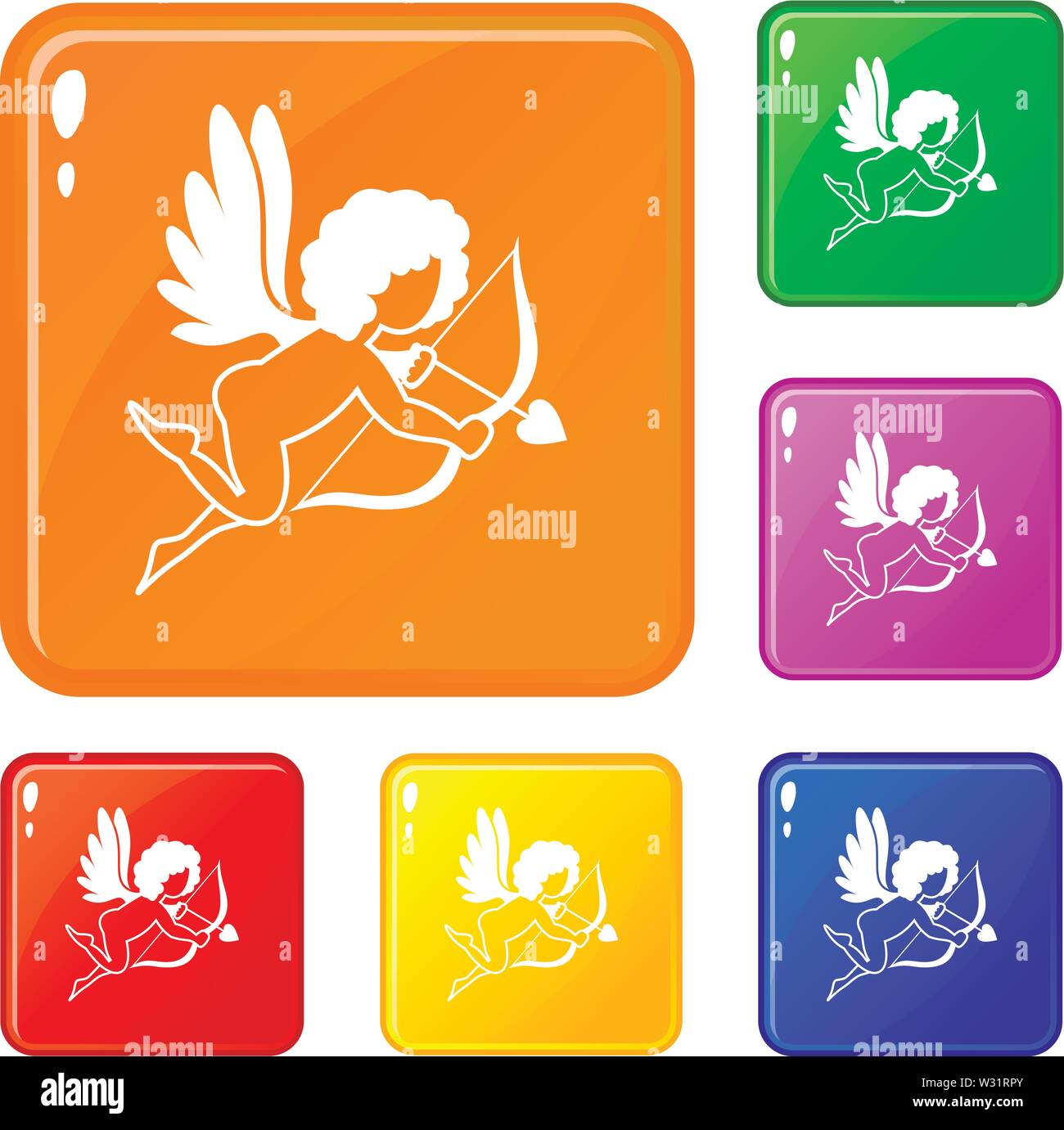 Love Cupid icons set vector color Stock Vector Image & Art - Alamy