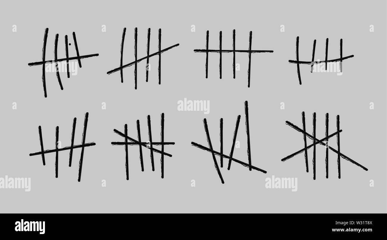 Prison symbols, Jail tally marks. Hand drawn Lines or sticks, strokes ...