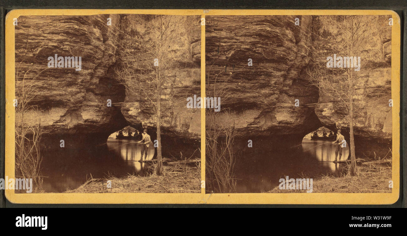 Rock Bridge, looking up stream, by George Lea Stock Photo - Alamy