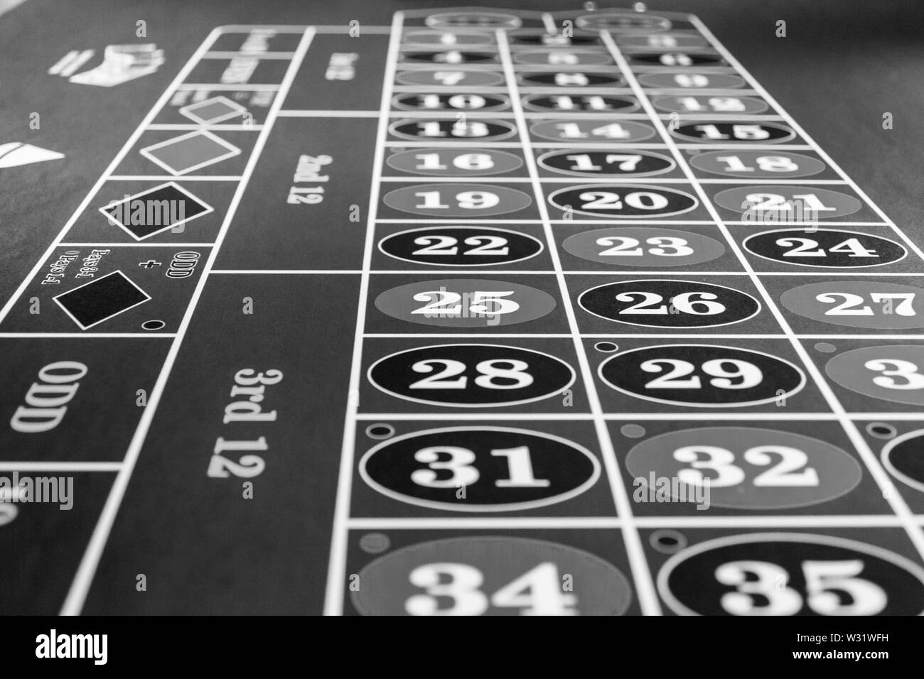 Roulette table Black and White Stock Photos & Images - Alamy