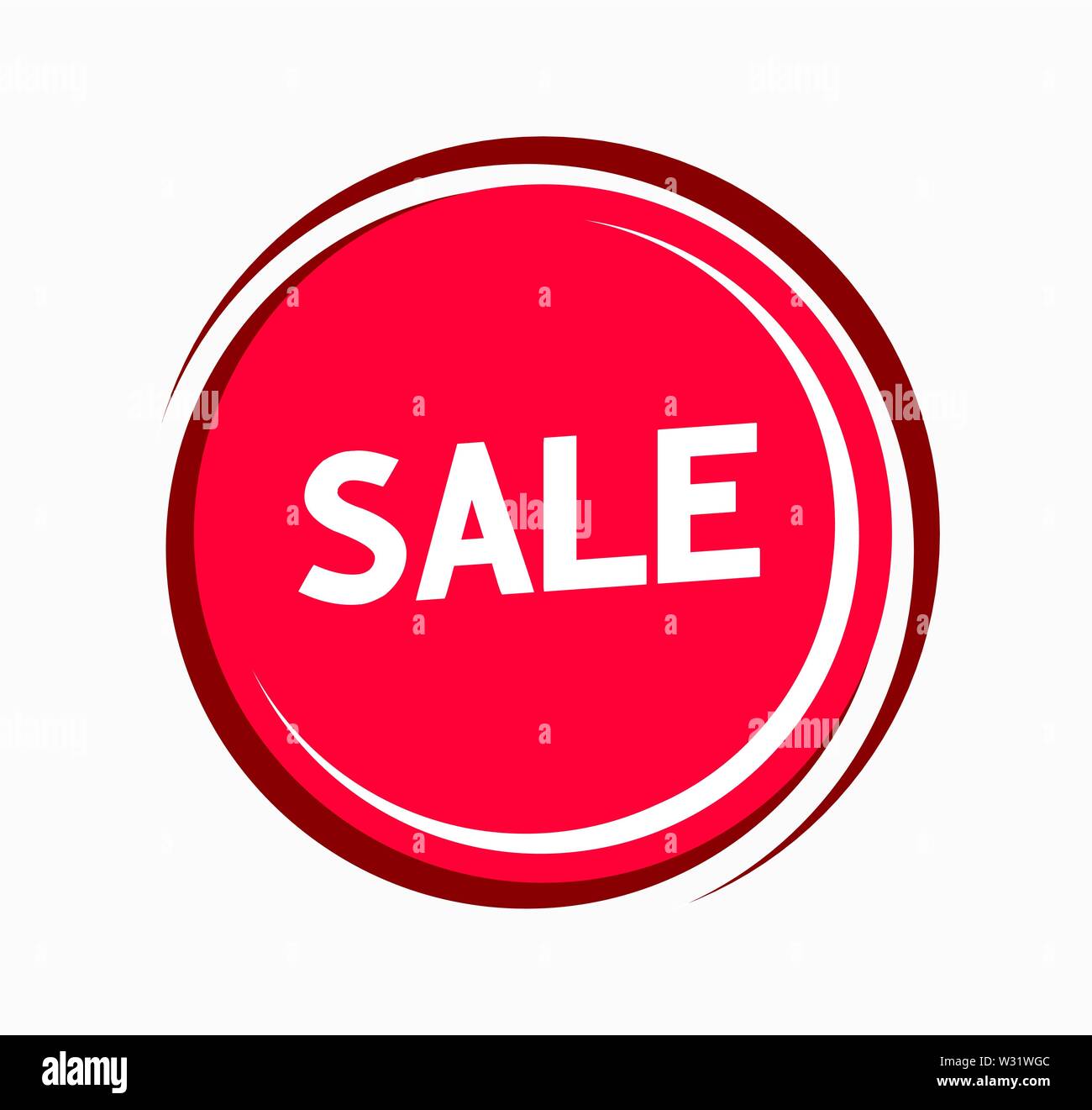 Sale Sticker Red color - Round tag isolated Vector Illustration Stock ...