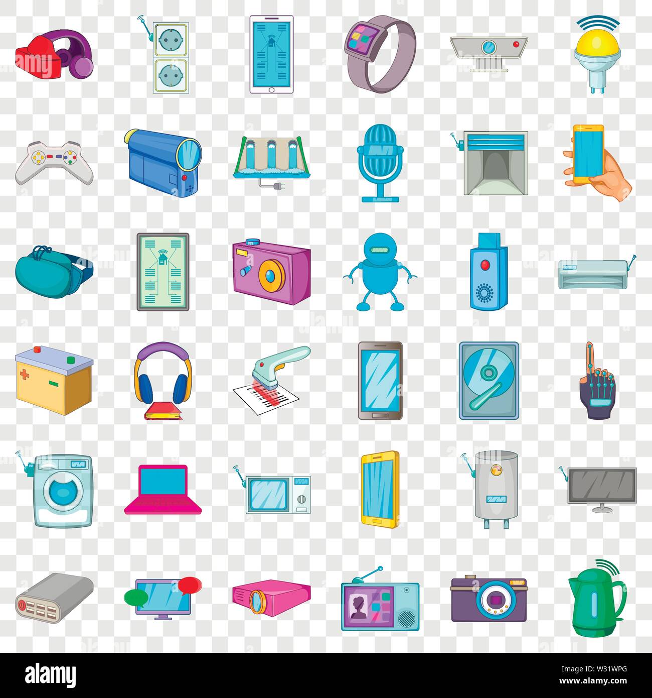 Electronics icons set, cartoon style Stock Vector Image & Art - Alamy