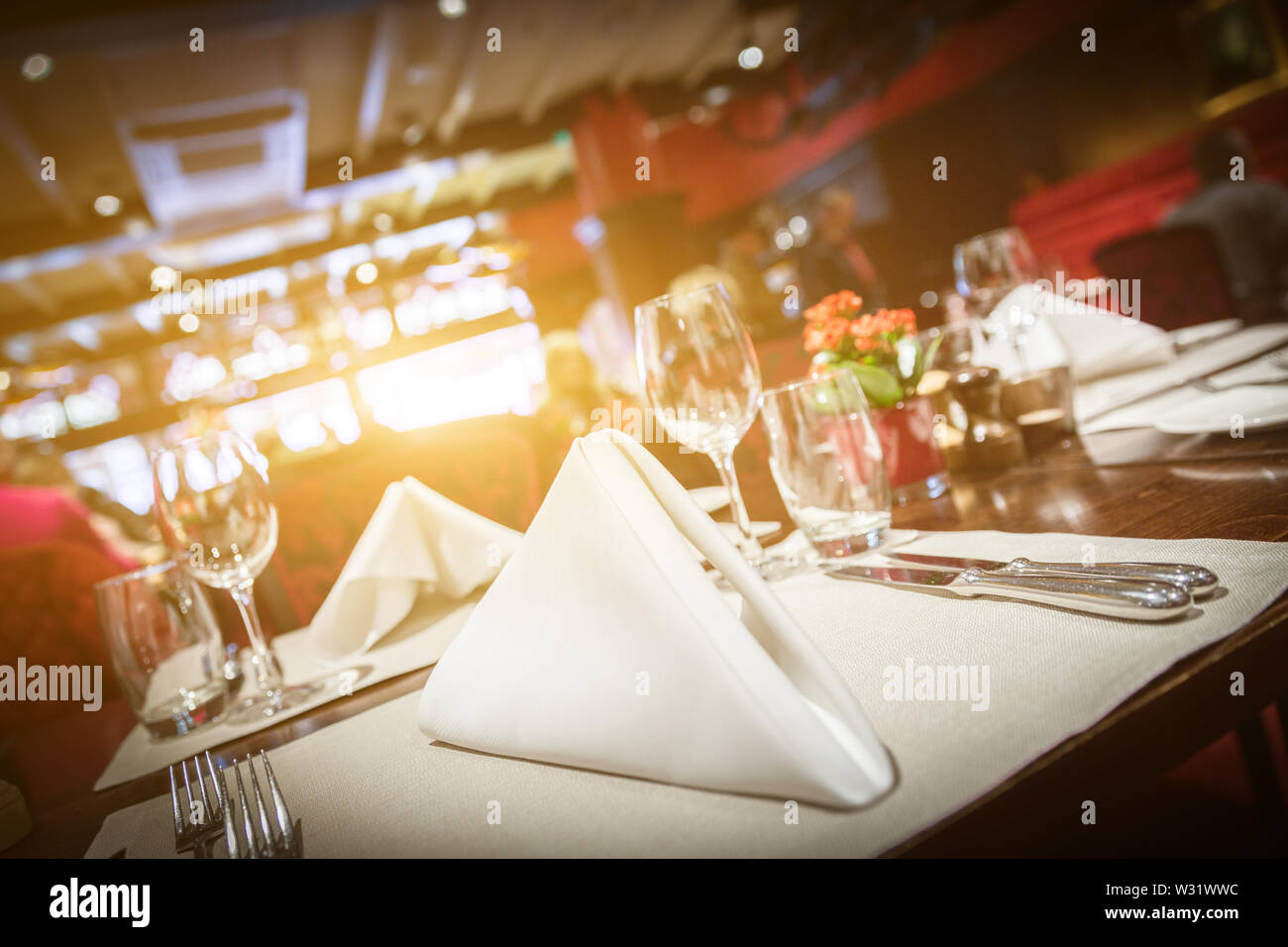 Fine table setting in a luxurious restaurant Stock Photo - Alamy