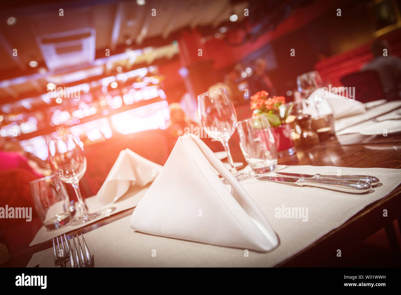 Fine table setting in a luxurious restaurant Stock Photo - Alamy