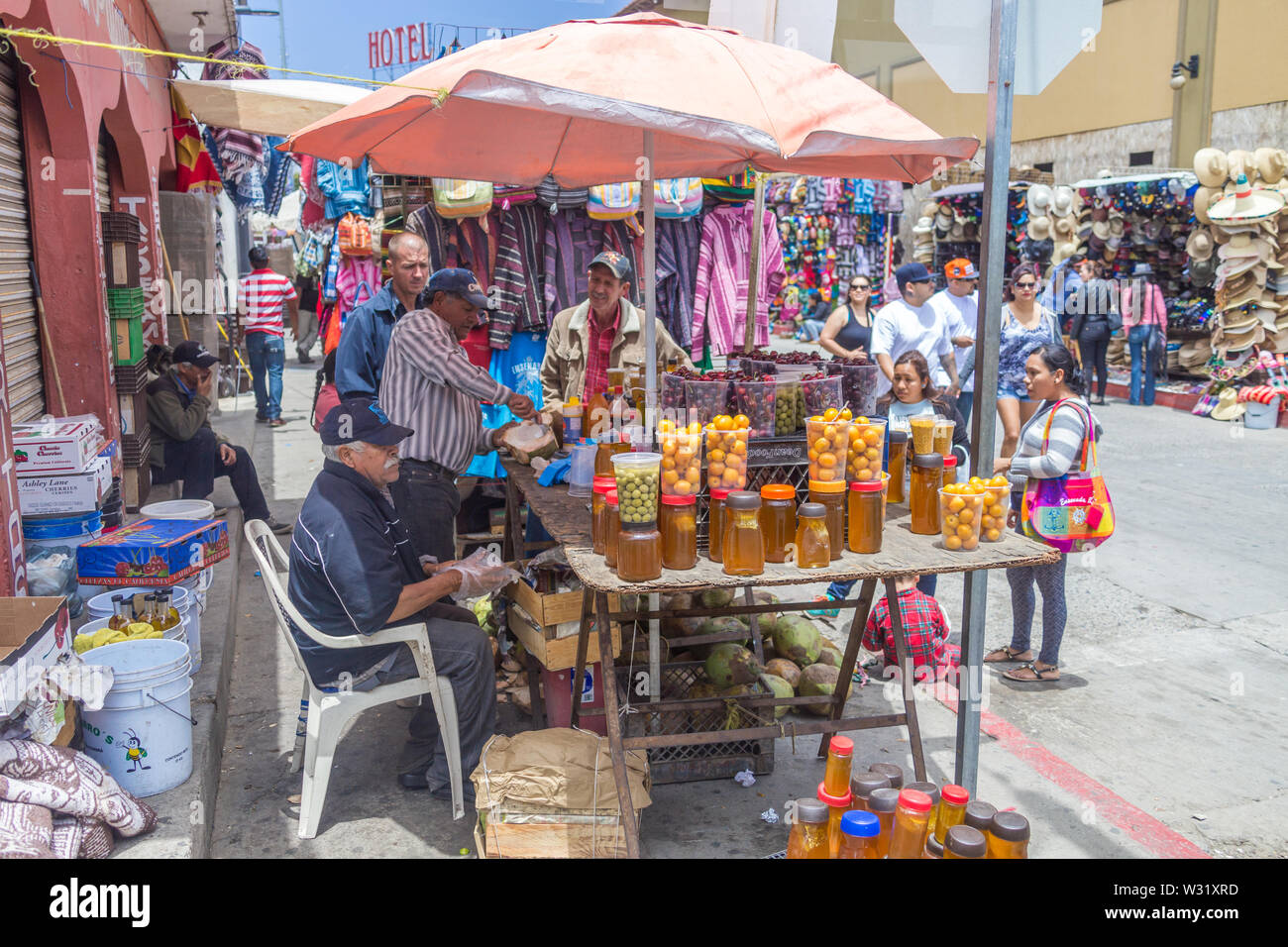 ENSENADA, MEXICO - MAY, 31, 2015: Street view of Ensenada Mexican city ...