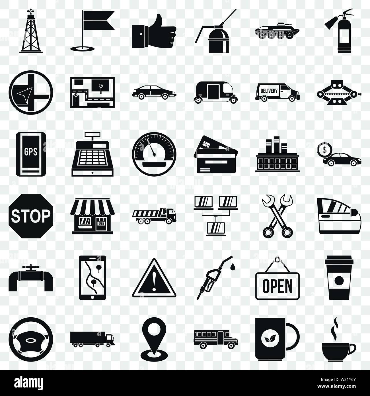 Gas station icons set, simple style Stock Vector Image & Art - Alamy