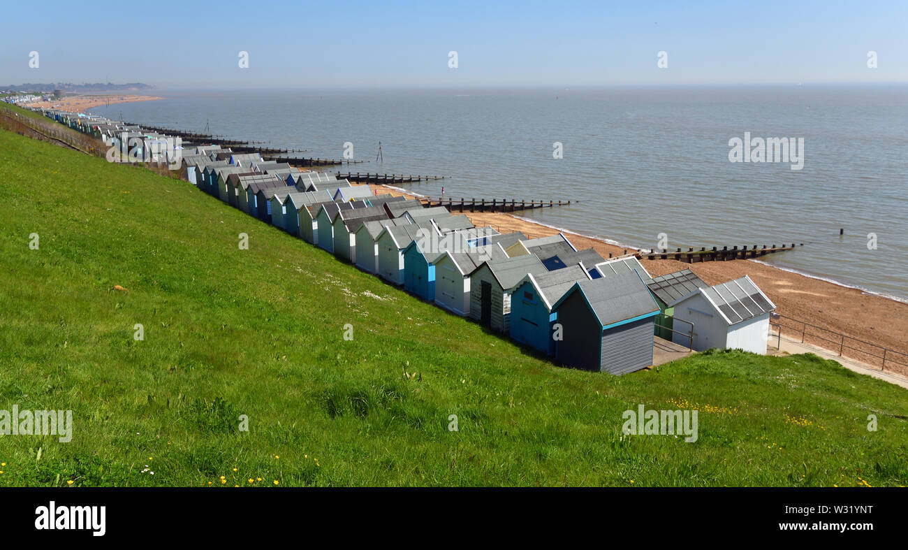 Beach Huts along Felixstowe Seafront Stock Photo - Alamy