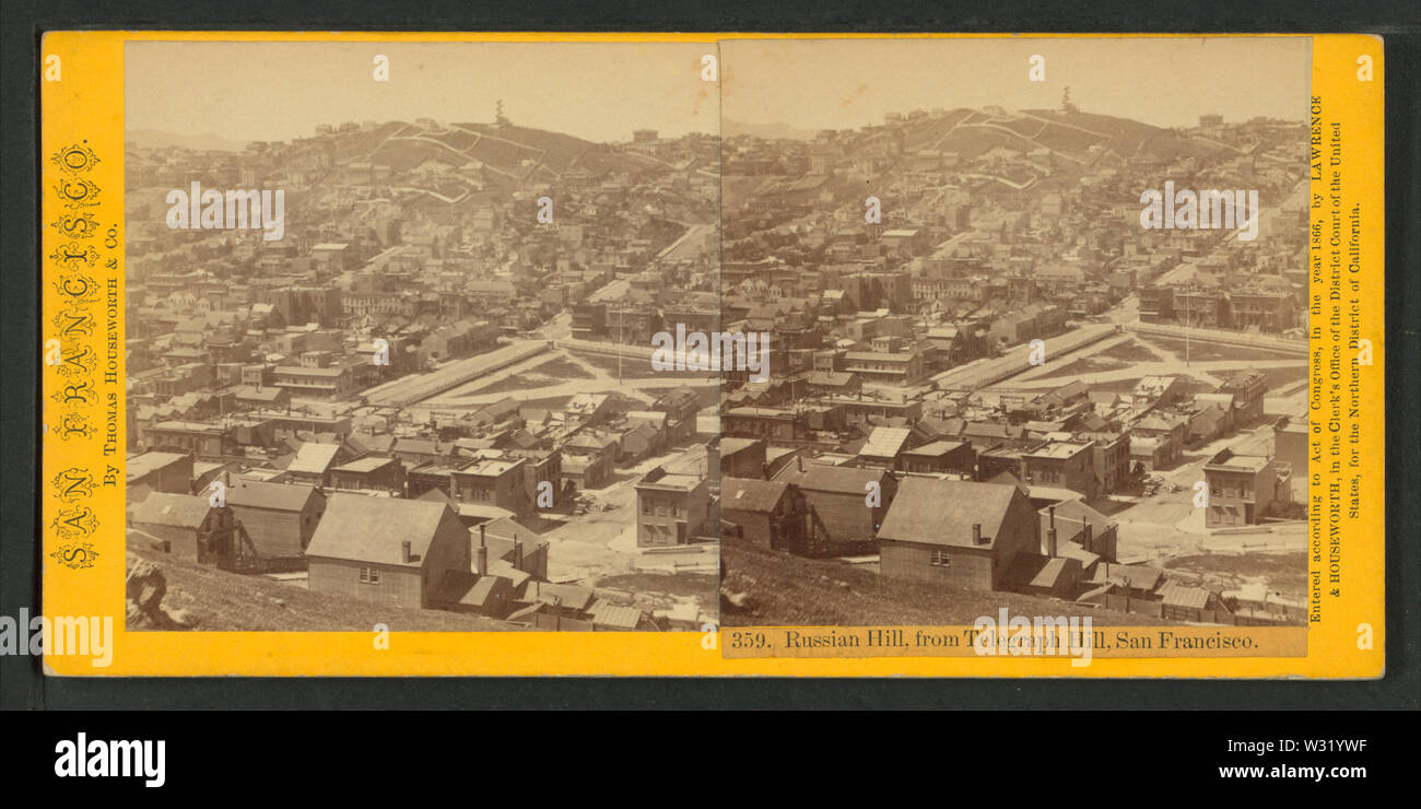 Russian Hill, from Telegraph Hill, San Francisco, by Thomas Houseworth ...