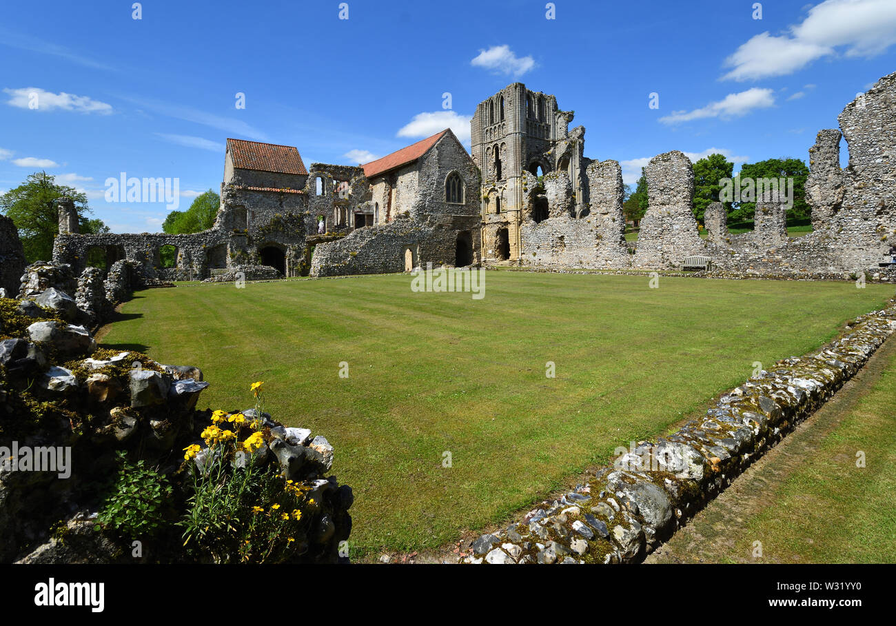 The remains of Castle Acre Priory Norfolk Stock Photo - Alamy