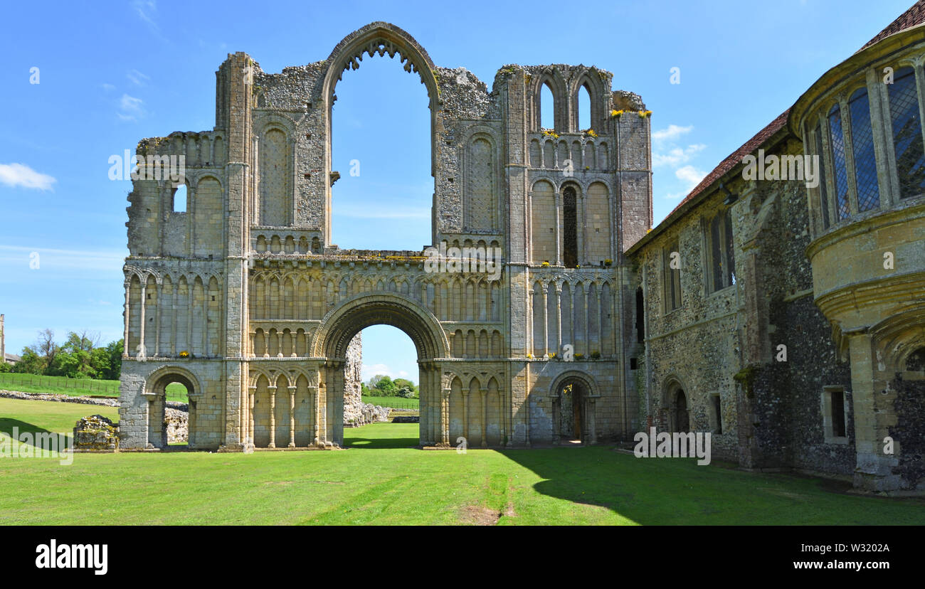 The remains of Castle Acre Priory Norfolk Stock Photo - Alamy
