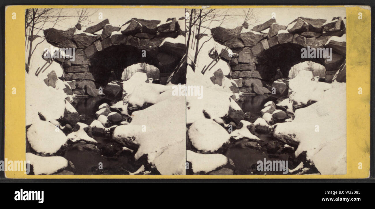 Rustic stone arch, south of Harlem Lake, winter 1866, by E & HT Anthony ...