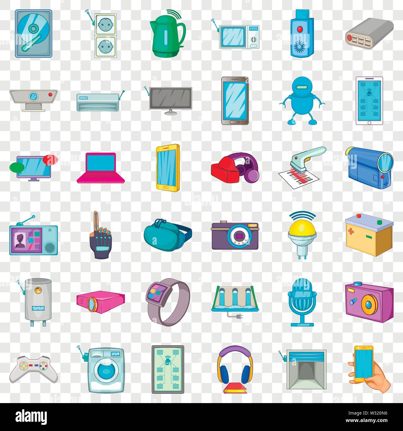 Screen icons set, cartoon style Stock Vector Image & Art - Alamy