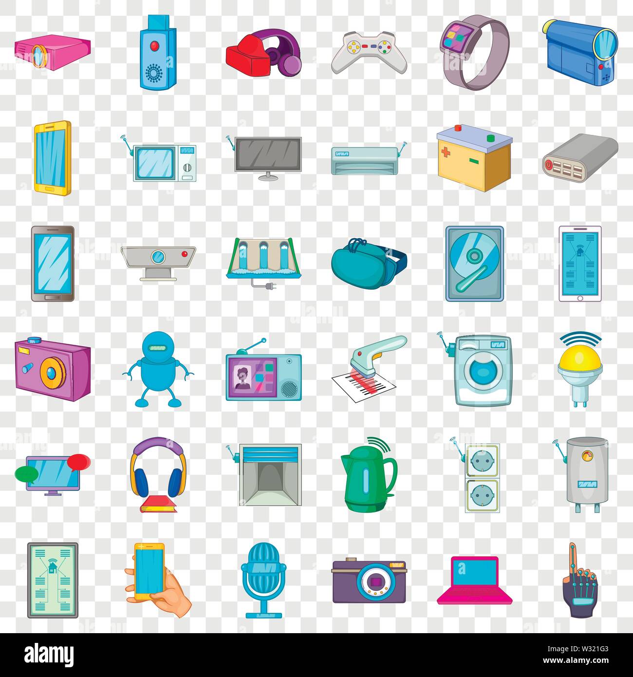 Device icons set, cartoon style Stock Vector Image & Art - Alamy