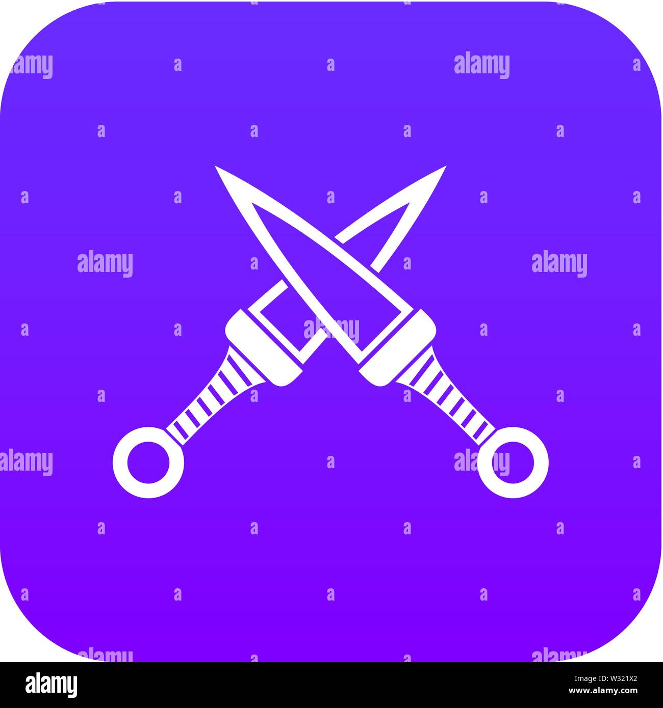 Crossed japanese daggers icon digital purple Stock Vector Image & Art ...