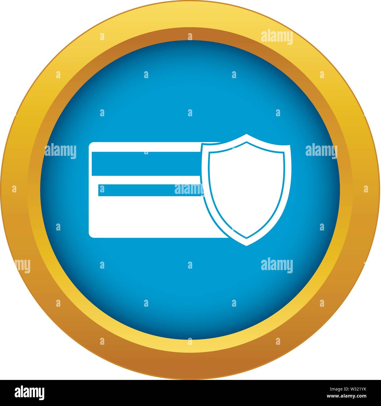 Credit card and shield icon blue vector isolated Stock Vector Image ...