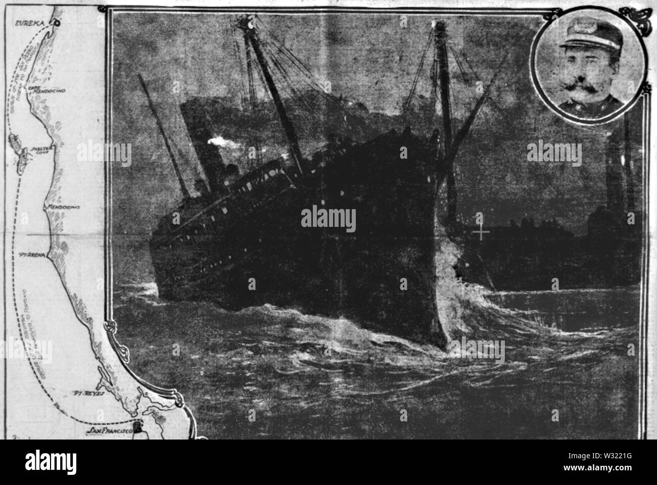 SS Columbia Sinking Stock Photo - Alamy
