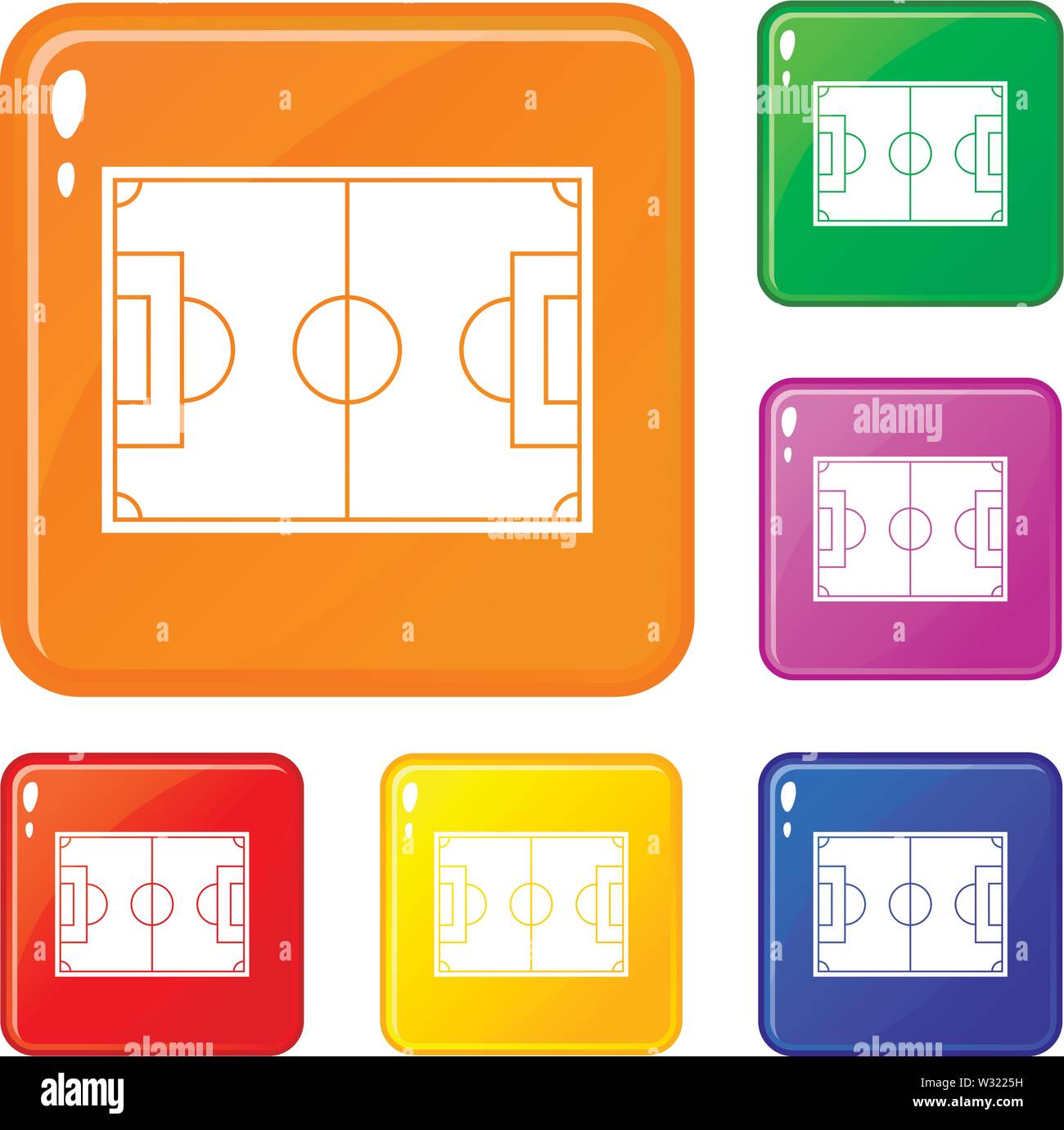 Soccer field icons set vector color Stock Vector Image & Art - Alamy