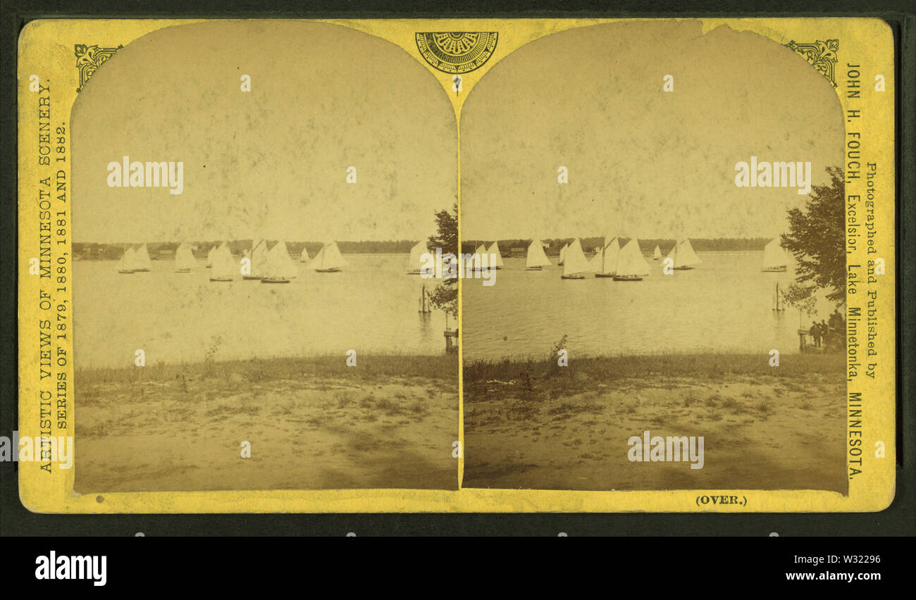 Sailboats on Lake Minnetonka, by John H Fouch Stock Photo - Alamy