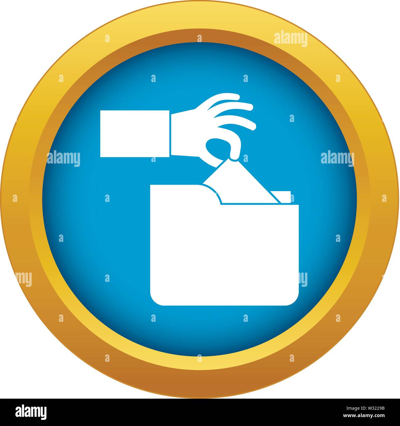 Robbery secret data in folder icon blue vector isolated Stock Vector ...