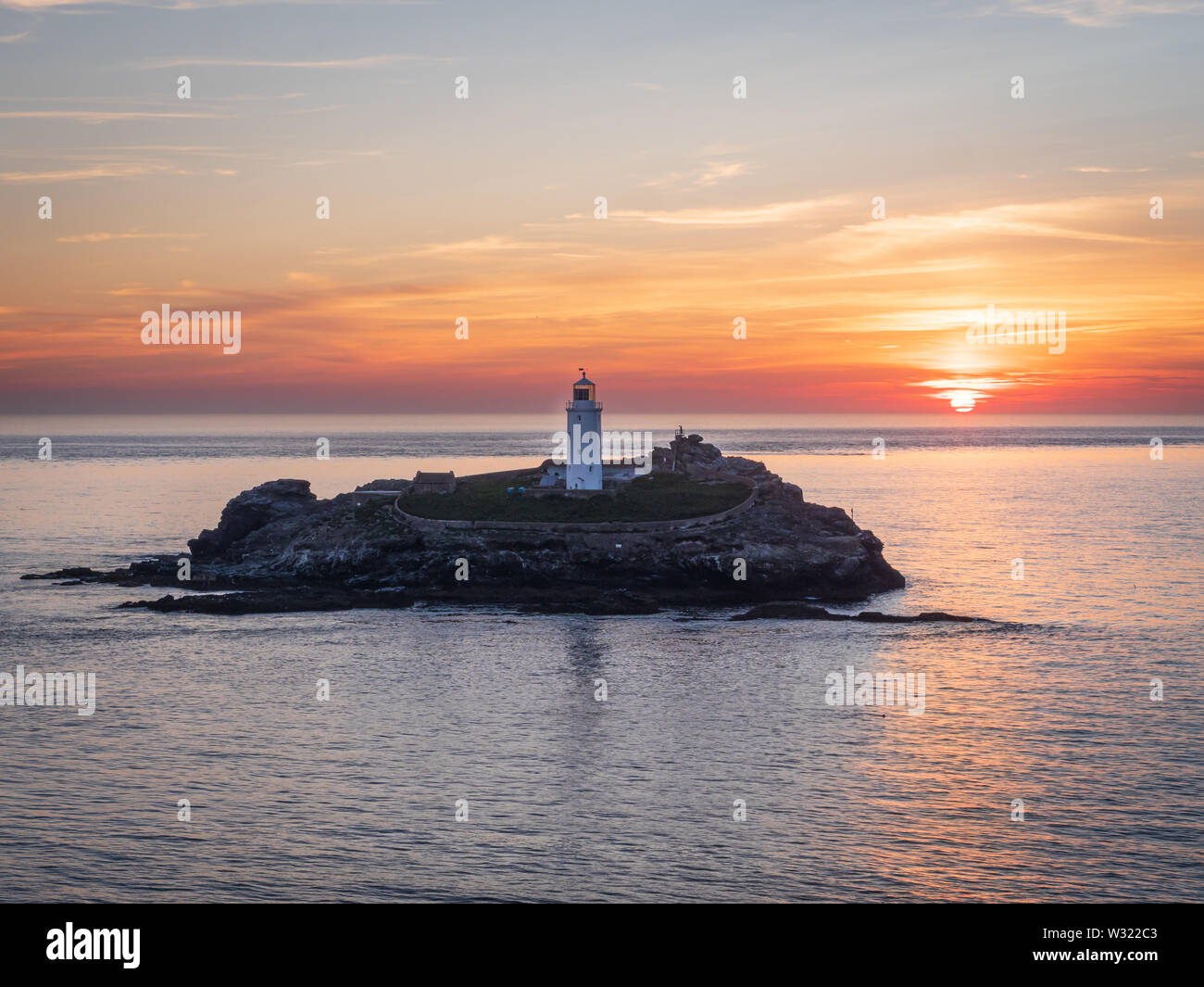 Godrevy Lighthouse at Sunset (1 Stock Photo - Alamy
