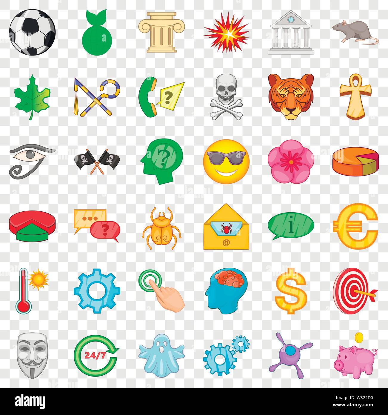 Emblem icons set, cartoon style Stock Vector Image & Art - Alamy