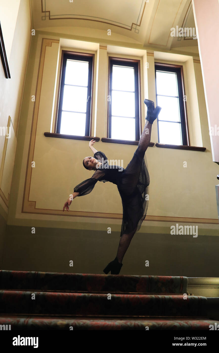 Ballet dancer. Beautiful ballerina is showing her performance Stock ...
