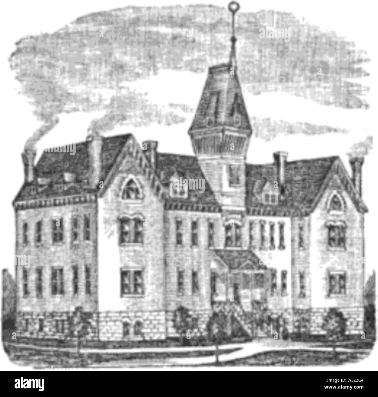 Salina Normal University, side-view illustration (1890 Stock Photo - Alamy