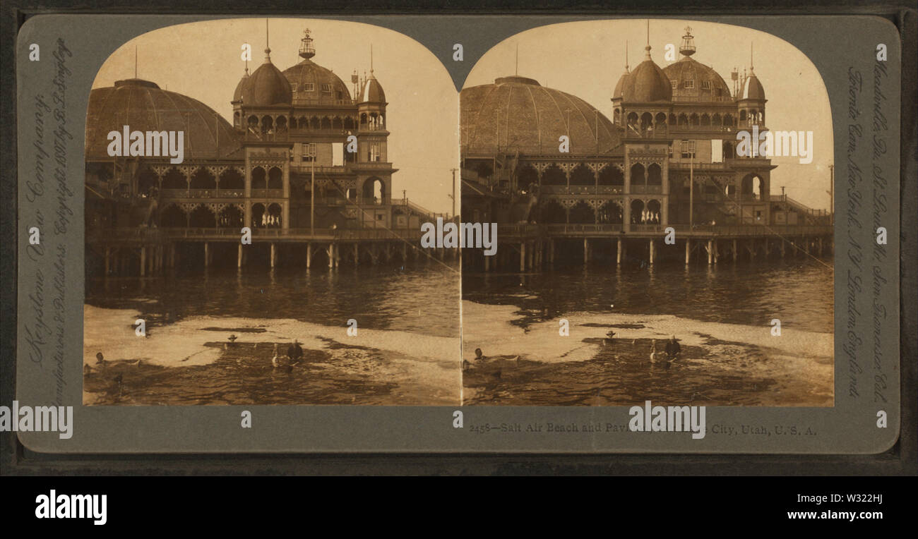 Salt Air (Saltair) beach and pavilion, Salt Lake City, Utah, USA, from ...