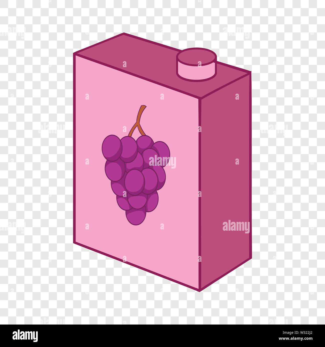 Grape juice drink carton box icon, cartoon style Stock Vector Image ...