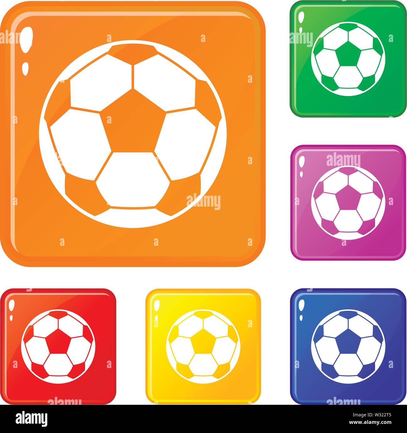 Football soccer ball icons set vector color Stock Vector Image & Art ...