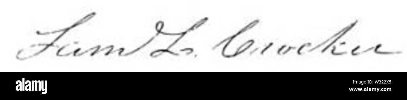 Samuel Leonard Crocker Signature Stock Photo - Alamy