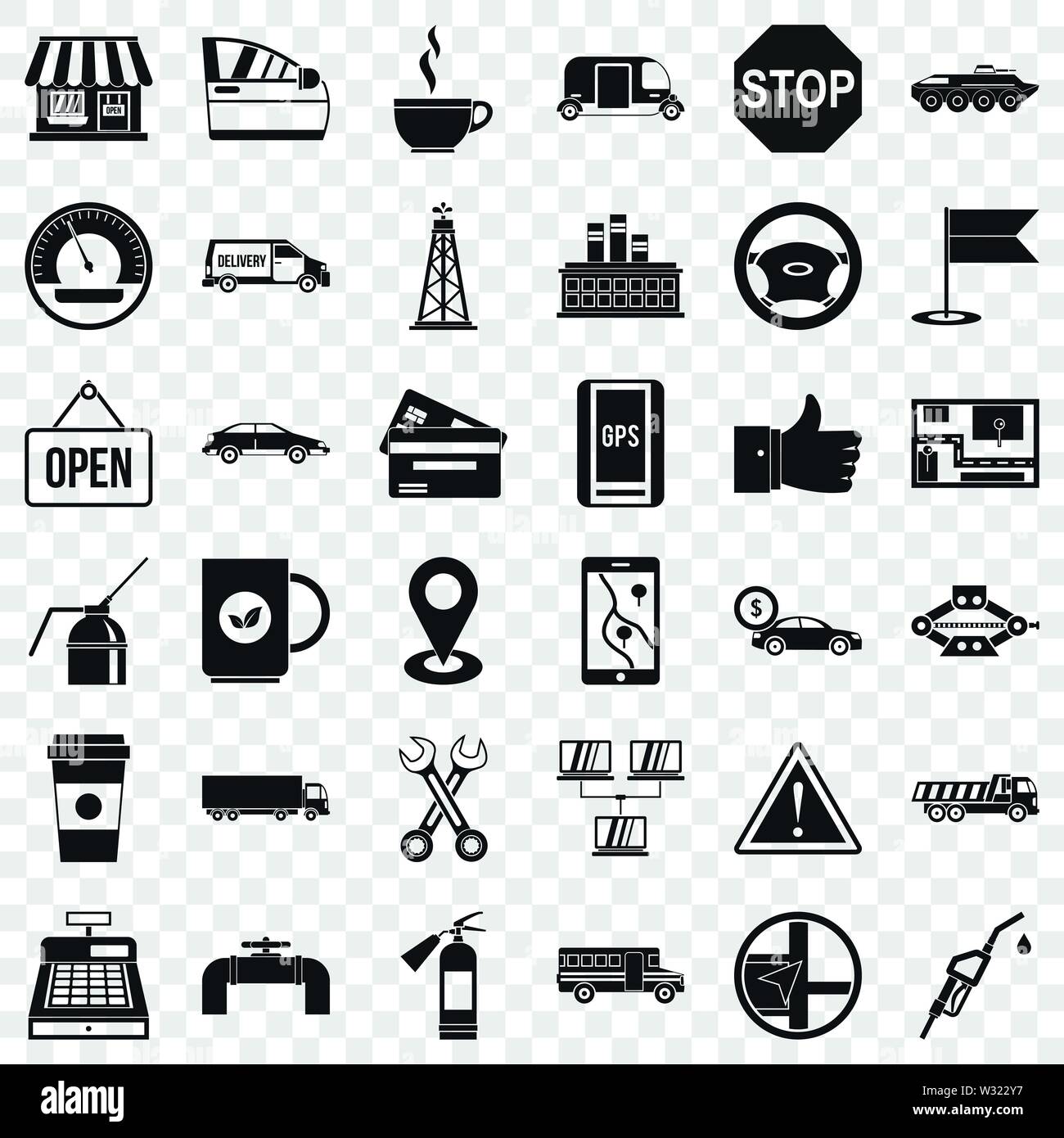 Petrol icons set, simple style Stock Vector Image & Art - Alamy