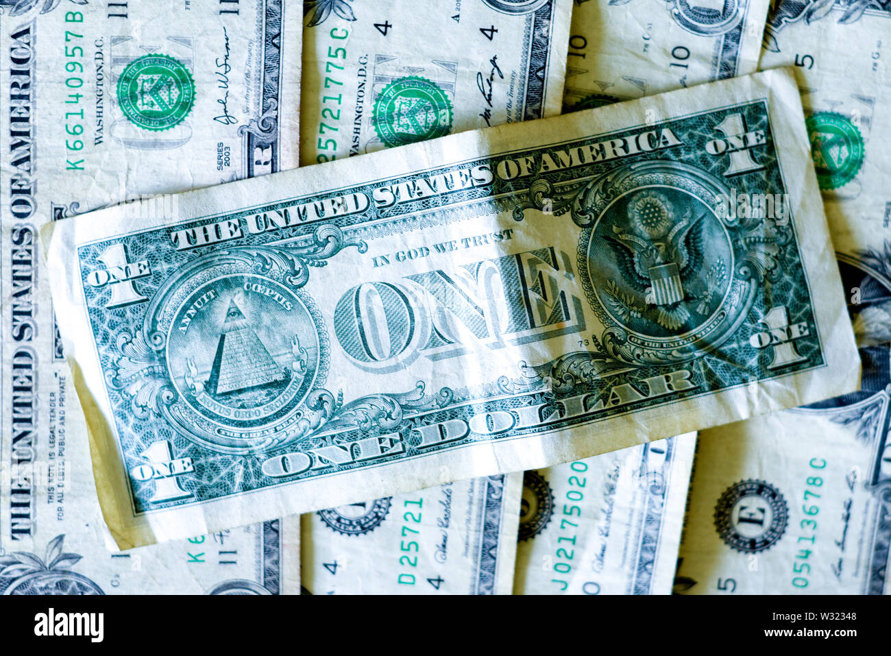 Money in a pile, heap of American currency notes. Dollar bills for cash ...