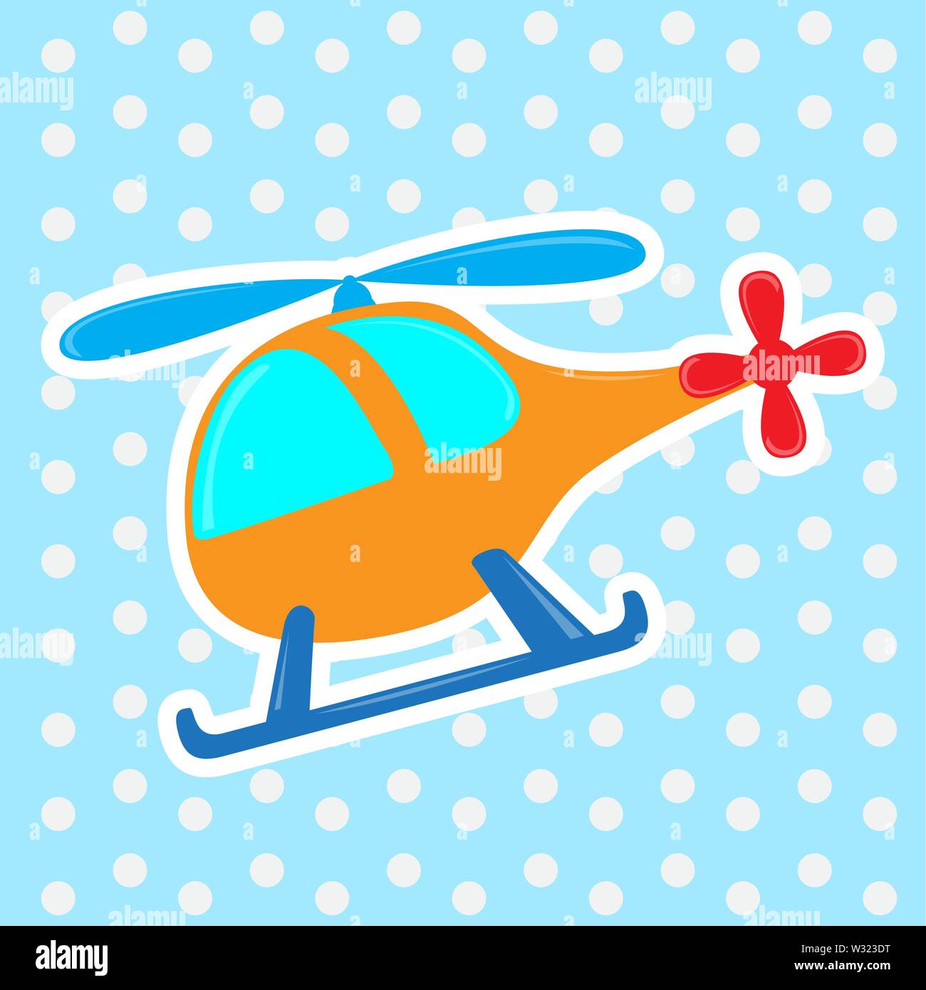 Isolated cute helicopter toy over a textured background - Vector Stock ...