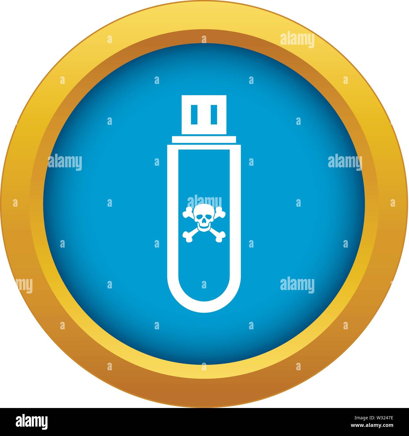 Infected USB flash drive icon blue vector isolated Stock Vector Image ...